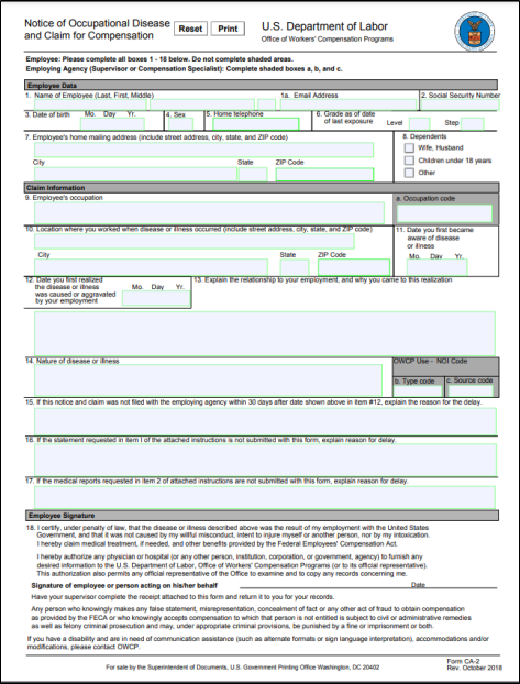 Form CA-2 Review – Page One