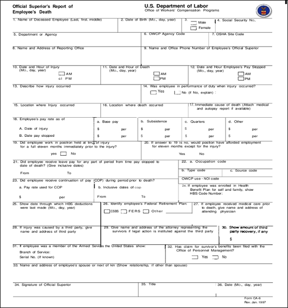 Form CA-6